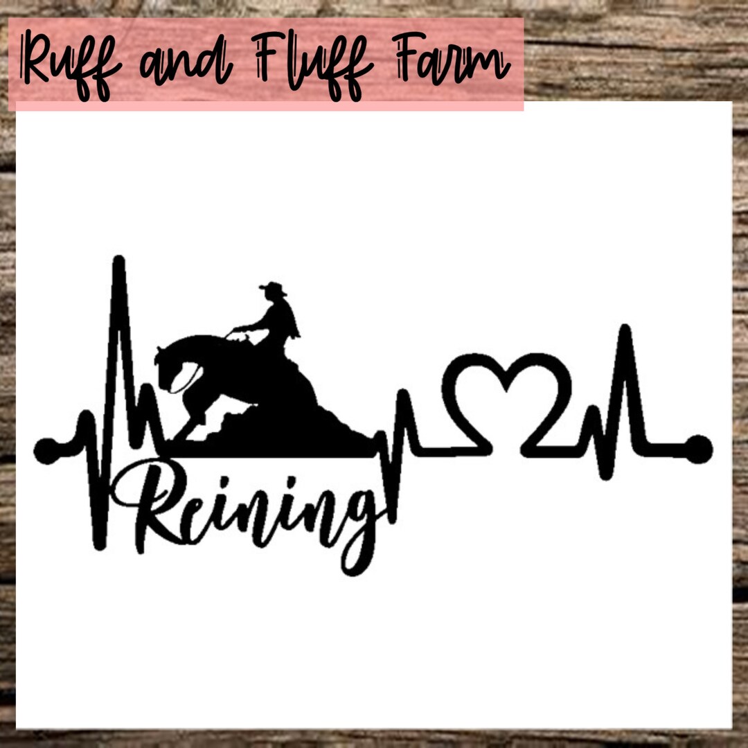Reining Horse Decal Reiner Decal Sliding Stop Heartbeat Decal Horse ...