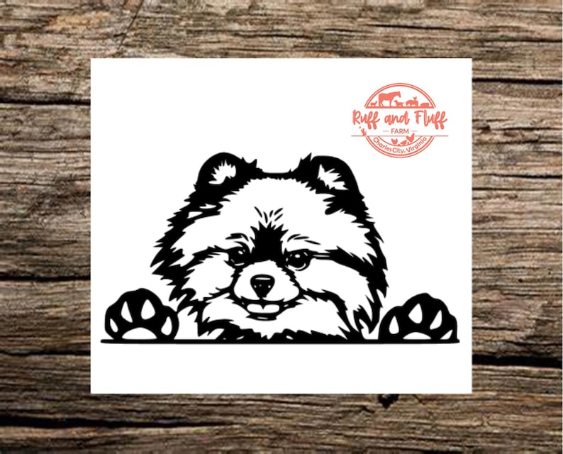 Pomeranian Decal | Peeking Dog Decal | Pet Decal | Car Decal - Etsy