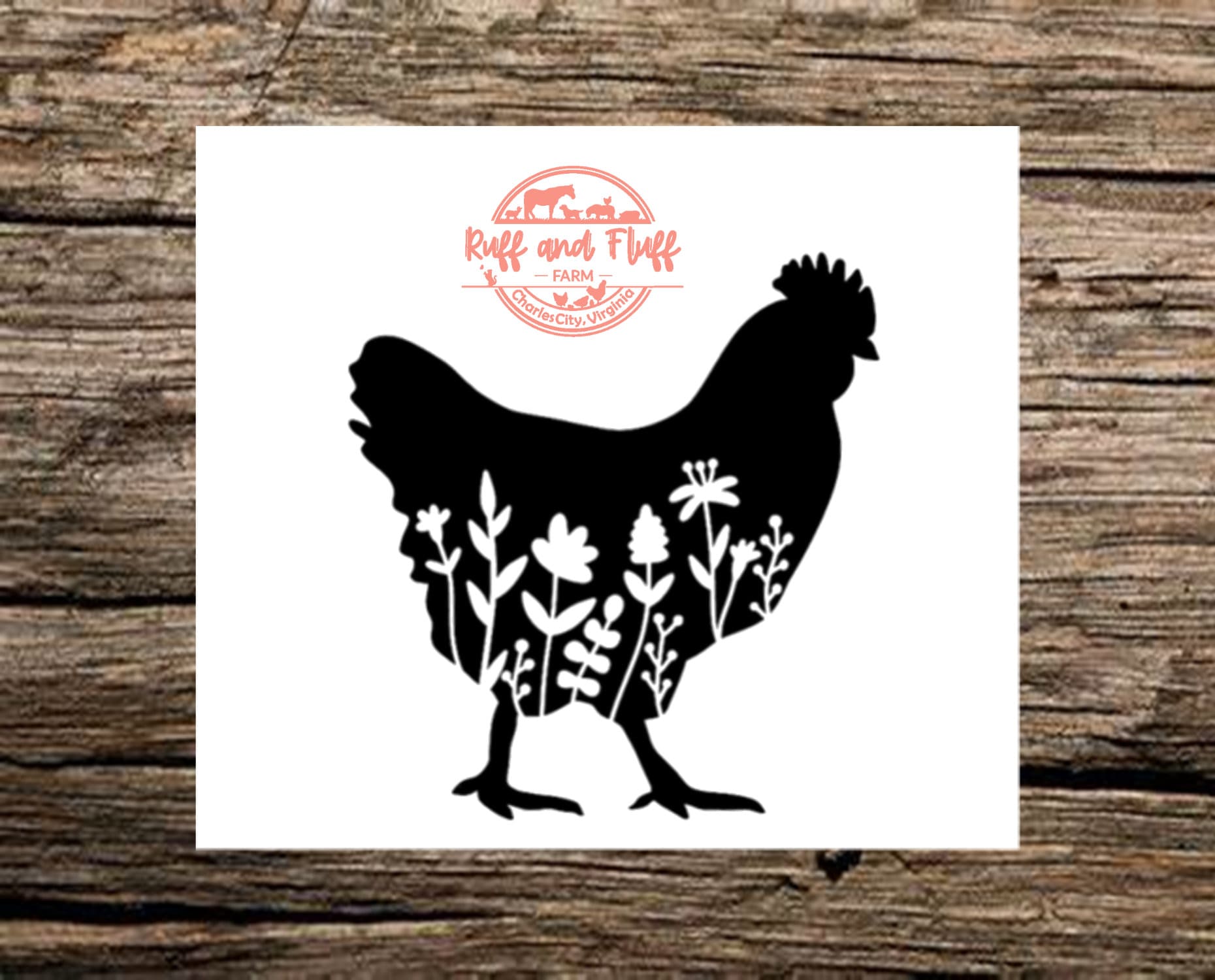 Floral Chicken Decal | Hen Decal | Car Decal - Etsy