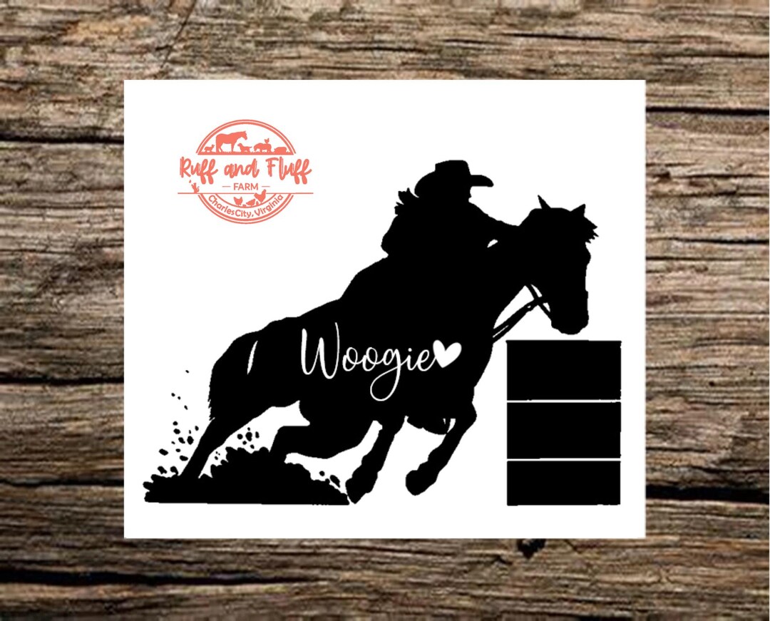 Barrel Racing Decal | Barrel Racer | Custom Horse Name Decal | Horse ...