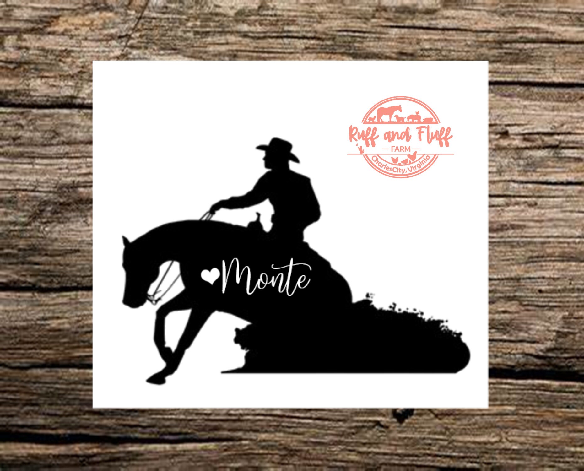 Reining Horse Decal Man Reiner Decal Custom Horse Name Decal Horse ...