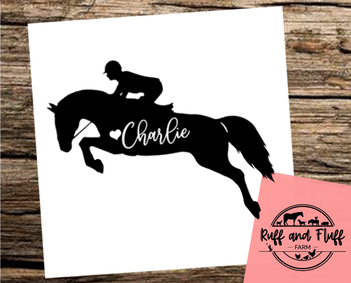 Jumping Horse Decal Hunter Jumper Decal Horse Decal Custom Horse Name ...