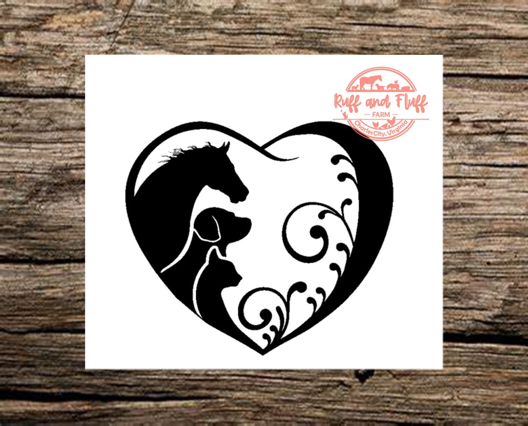 Horse Decal | Dog Decal | Cat Decal | Heart Decal | Car Decal - Etsy
