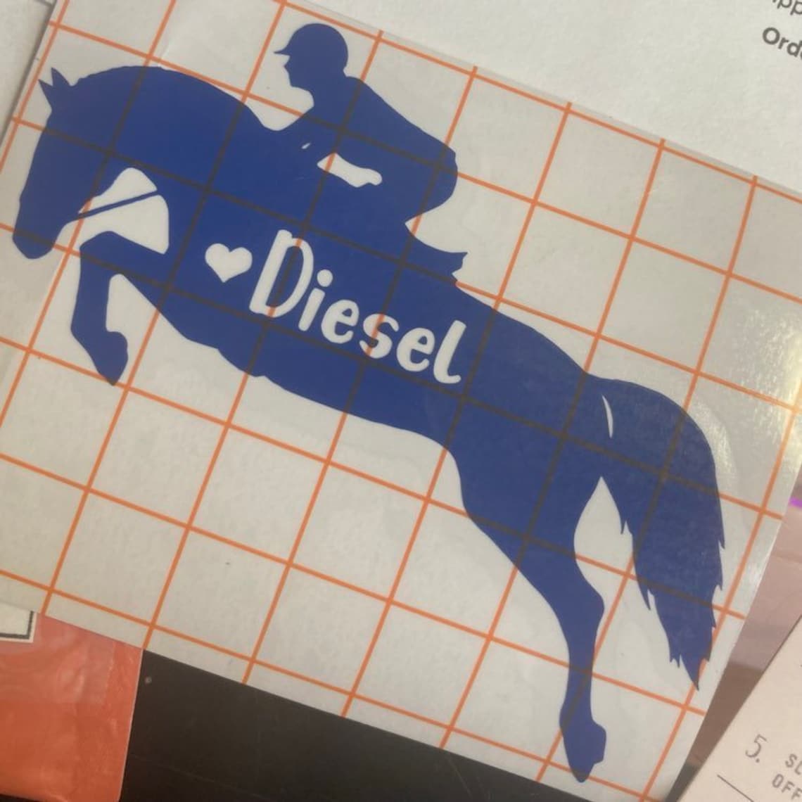 Jumping Horse Decal Hunter Jumper Decal Horse Decal Custom Horse Name ...