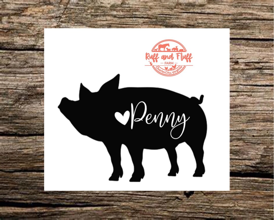 Pig Decal | Custom Pig Name Decal - Etsy