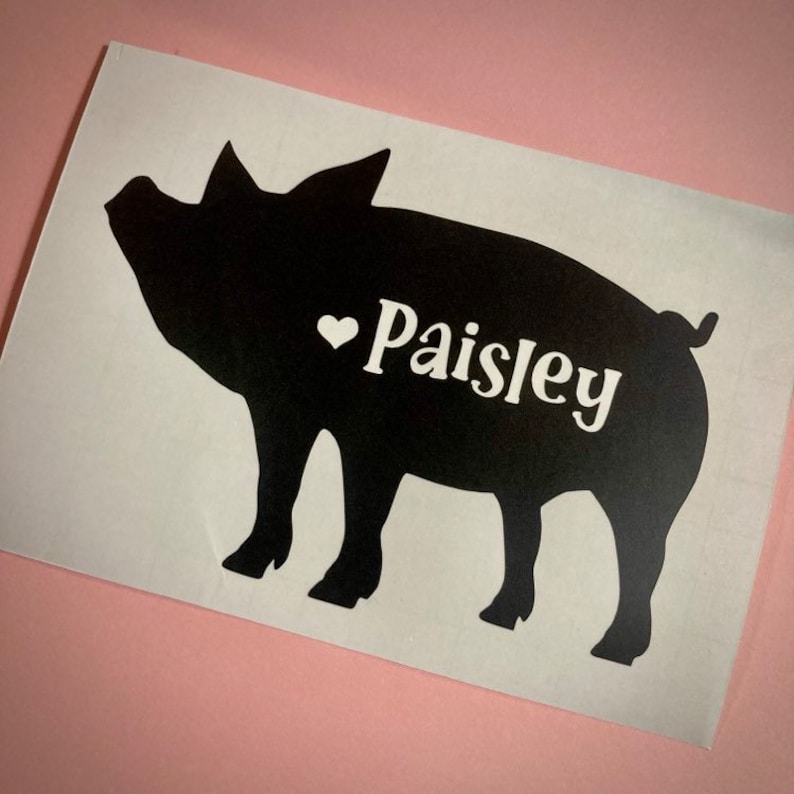 Pig Decal Custom Pig Name Decal - Etsy