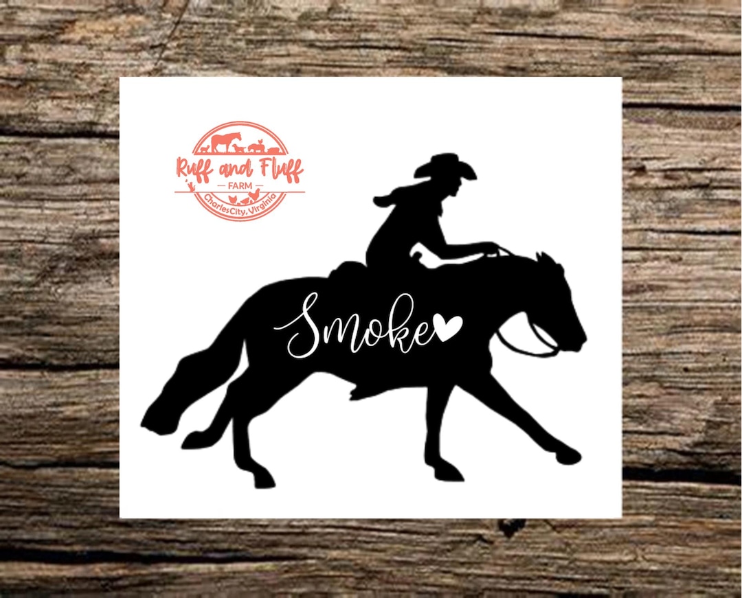 Reining Horse Decal | Reiner Decal | Running Horse | Custom Horse Name ...