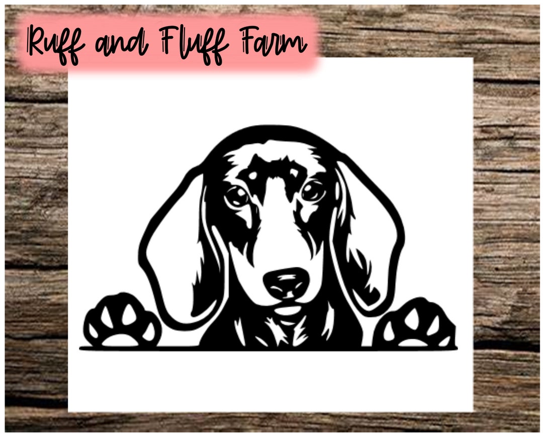 Dachshund Decal Weiner Dog Decal Peeking Dog Decal Pet Decal Car Decal ...