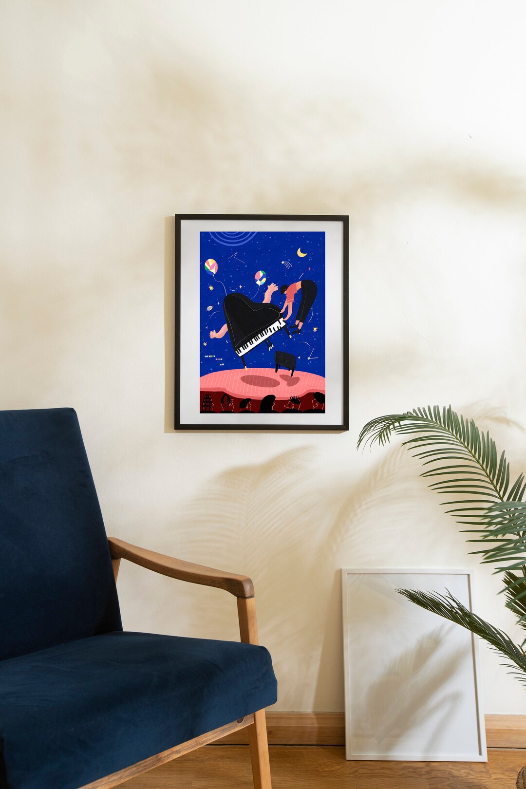 Floating Piano Art Print | Original Art | Home Living | Home Decor | A5 ...