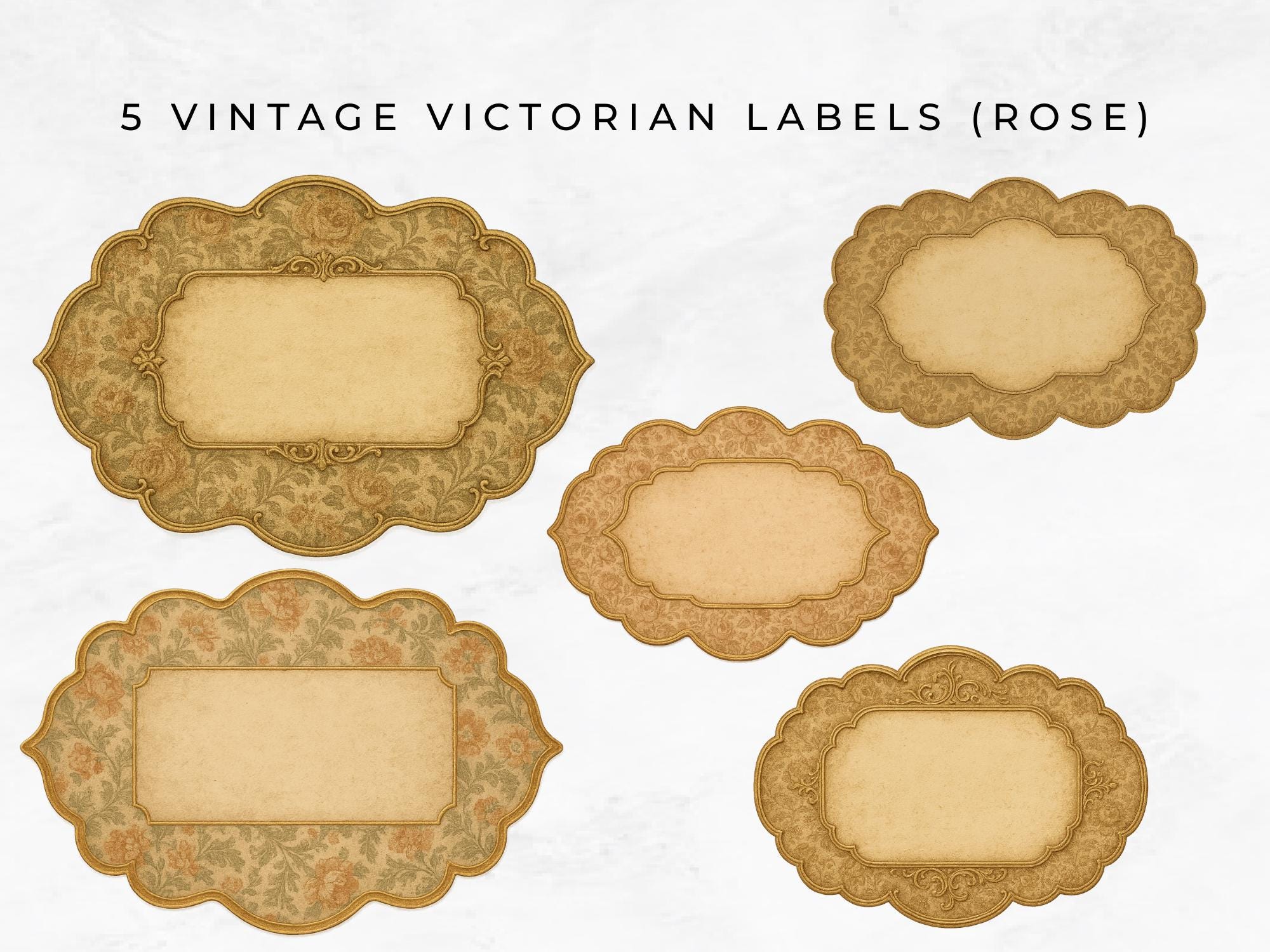 Digital Stickers Victorian Labels, Cottagecore Aesthetic, Digital ...
