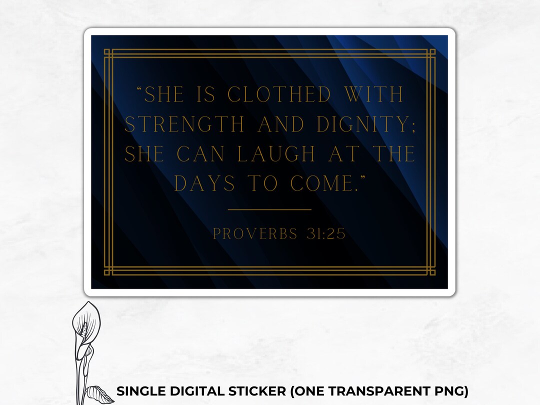 Digital Bible Verse Sticker, Proverbs 31 V25, Digital Planner Sticker ...