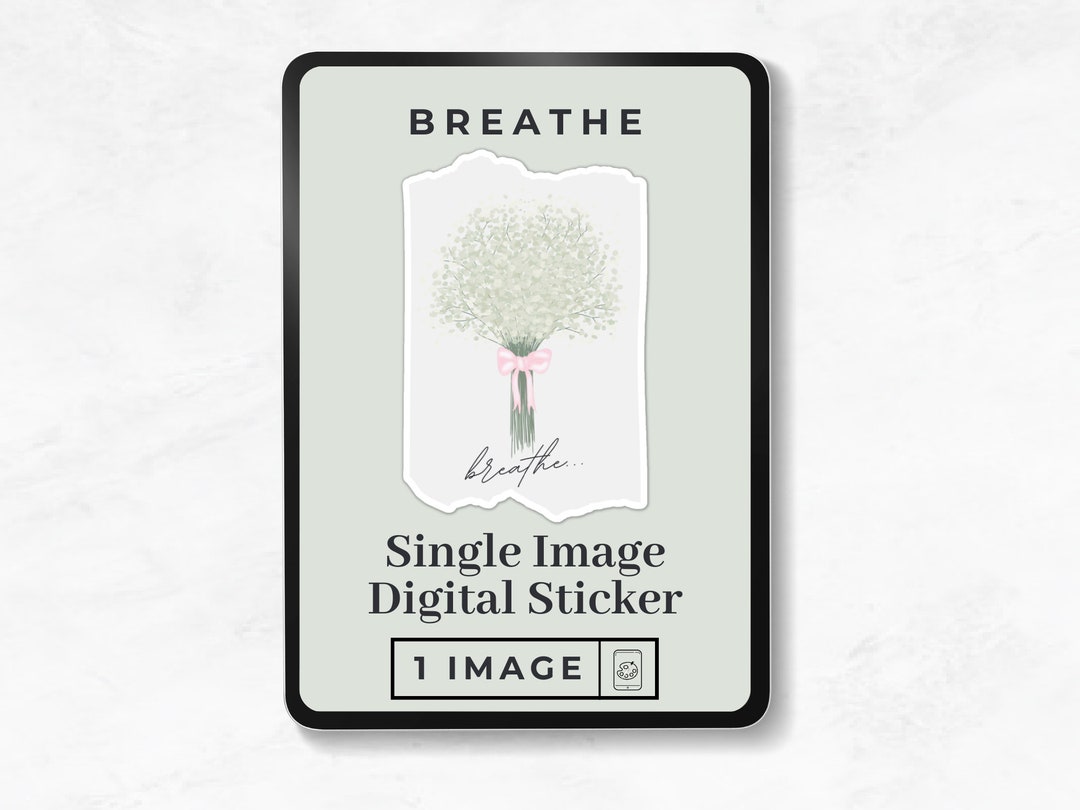 Baby's Breath Bouquet Sticker, Breathe Sticker, Neutral Floral Sticker ...