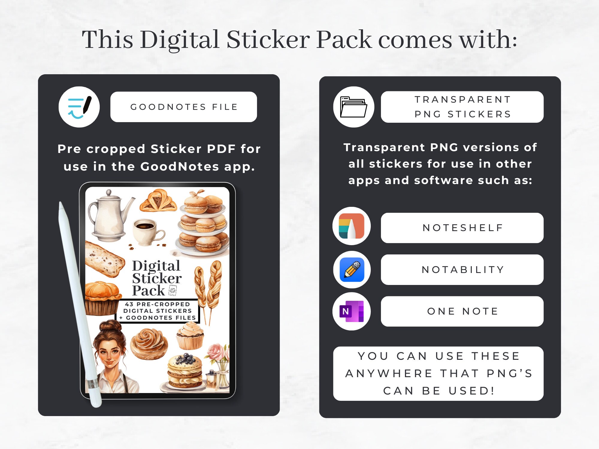 Bakery Digital Stickers, Croissants, Sweet Treats, Baked Goods Sticker ...