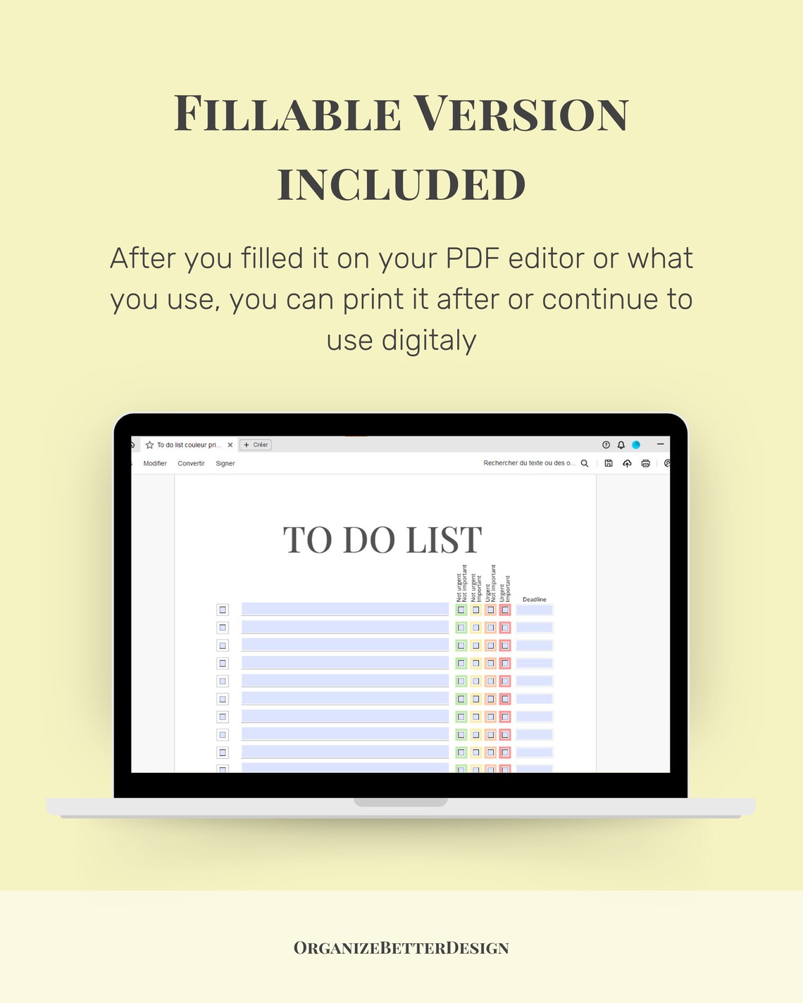 To-do List Template With Eisenhower Matrix Pdf, Digital, Editable and ...