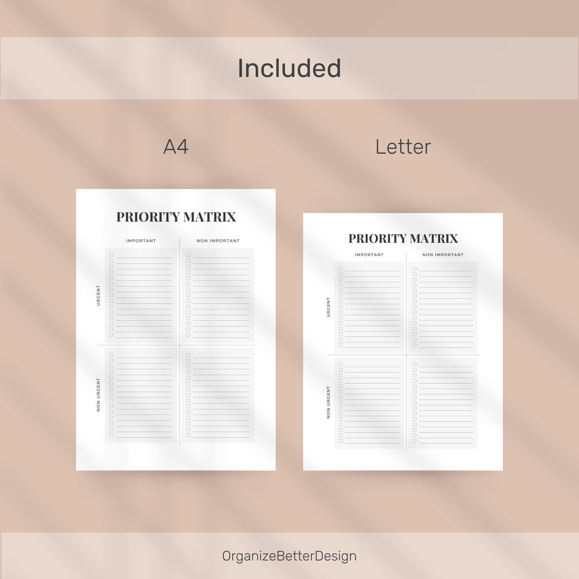Eisenhower Matrix Strategy Template, Printable Priority Agenda System ...