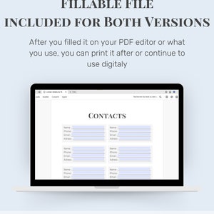 Contact Log With Adress, Mail and Phone Number, Minimalist Printable ...