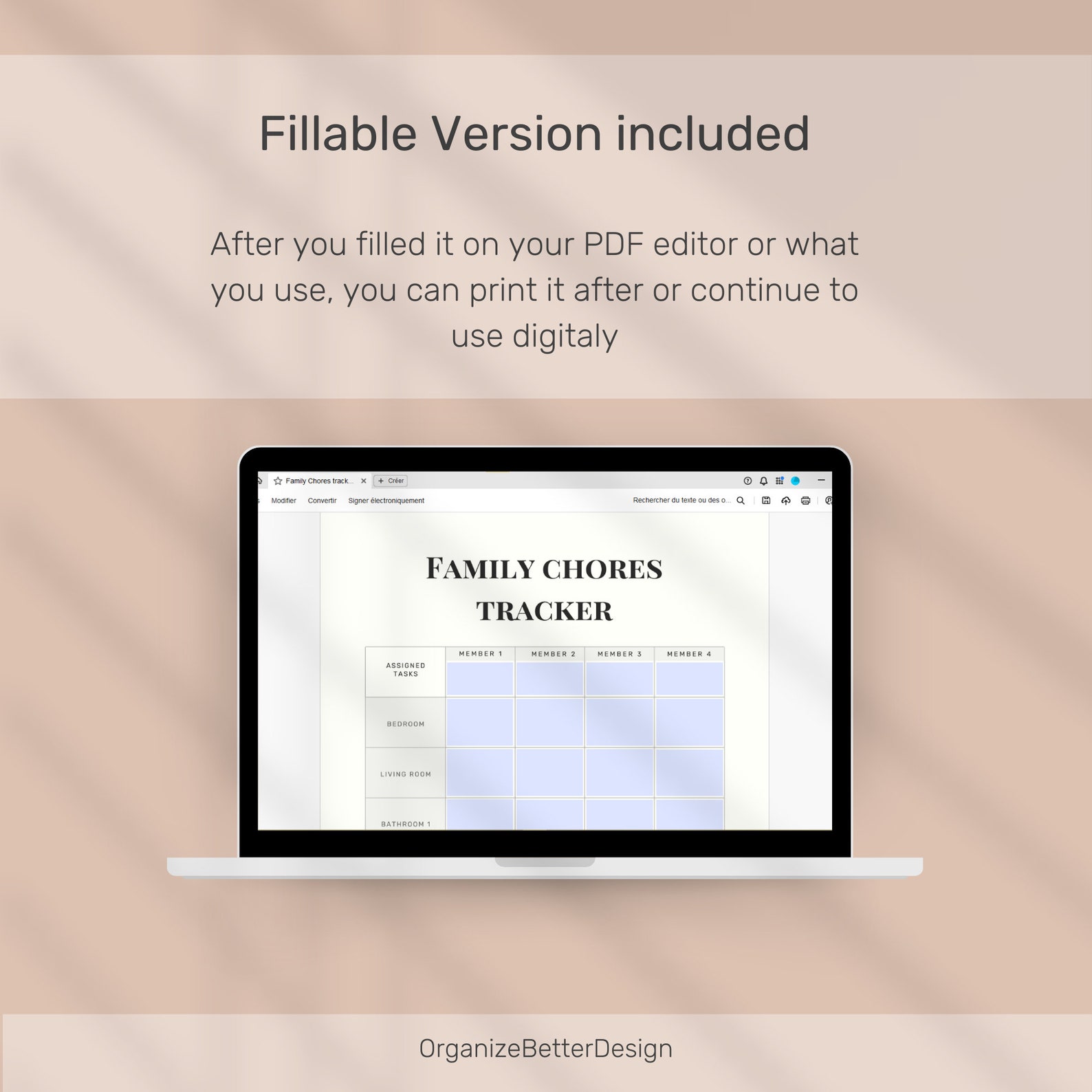 Chores Chart for Kids and Adults Printable, Family Chores Chart ...