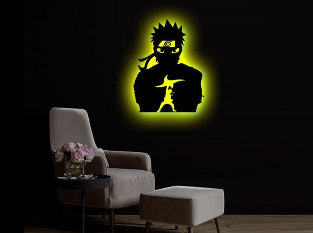 Naruto Uzumaki Anime Wooden 3D LED Logo Naruto Kids Room Art - Etsy