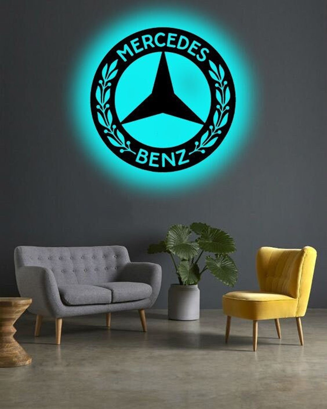 Mercedes Benz Wooden LED Logo, Perfect for Super and Luxury Car Lover's ...