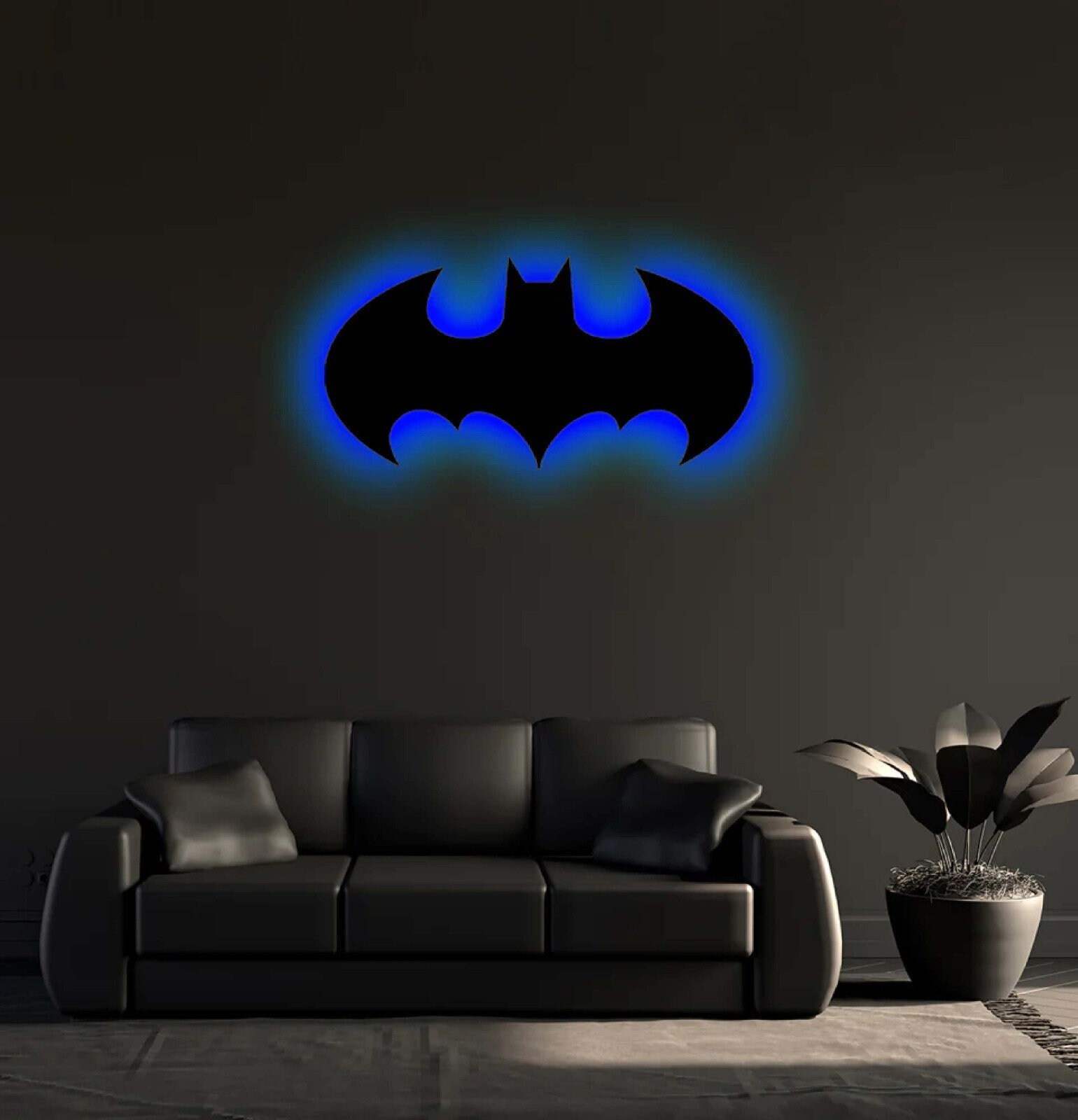 Bat Design Wooden LED Logo, Personalized Bat Art Perfect for Bat Fans ...