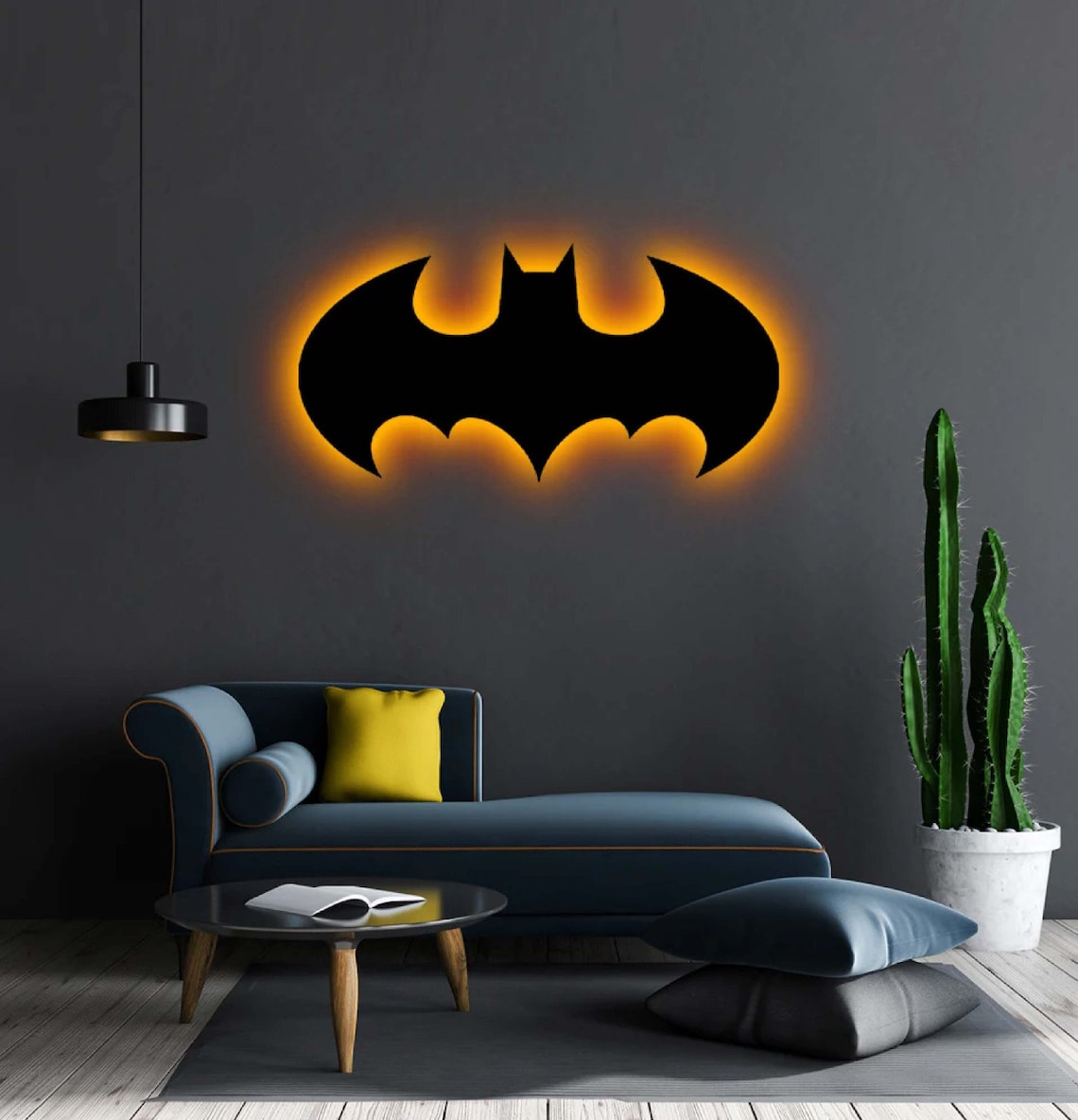 Bat Design Wooden LED Logo, Personalized Bat Art Perfect for Bat Fans ...