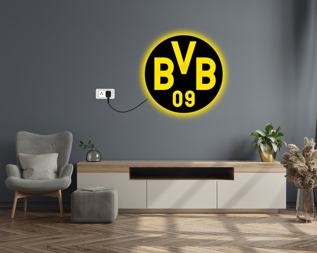BVB Borussia Dortmund Wooden LED Logo Personalized Football - Etsy