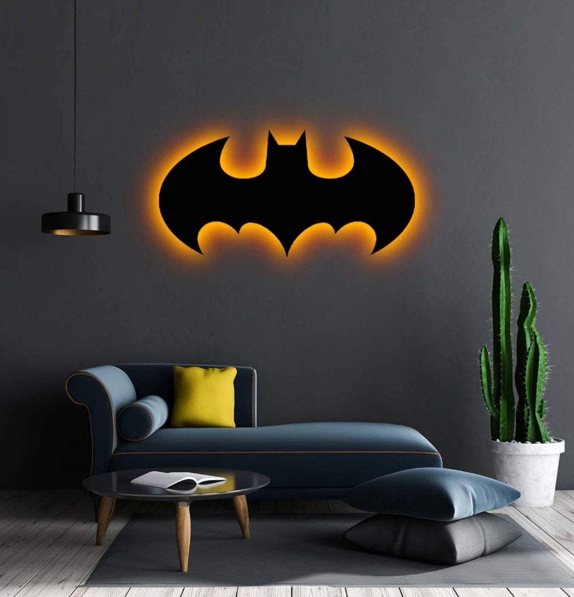 Bat Design Wooden LED Logo, Personalized Bat Art Perfect for Bat Fans ...