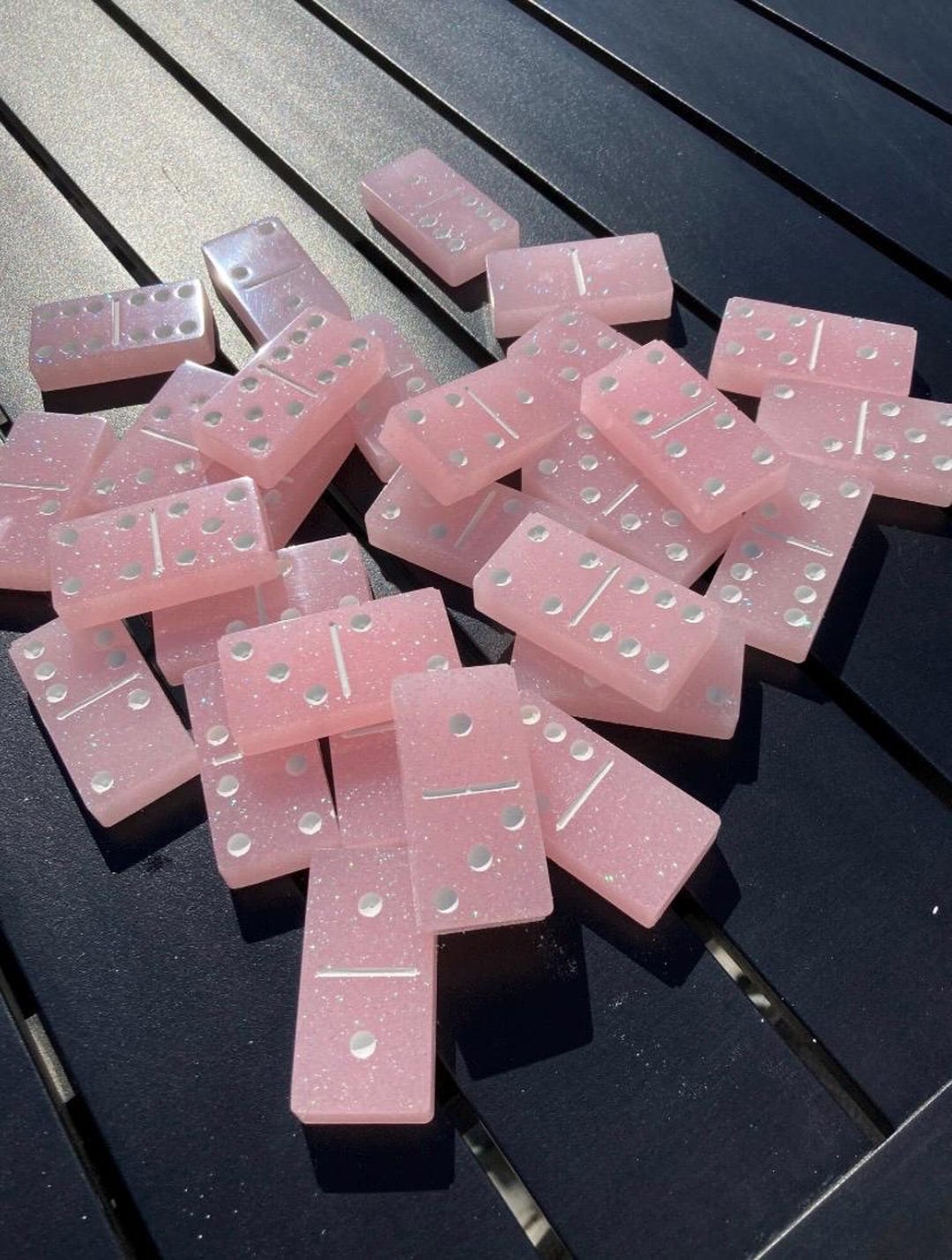 Domino Set, Glitter Resin Dominoes, Domino Game, Resin Dominoes, Domino ...