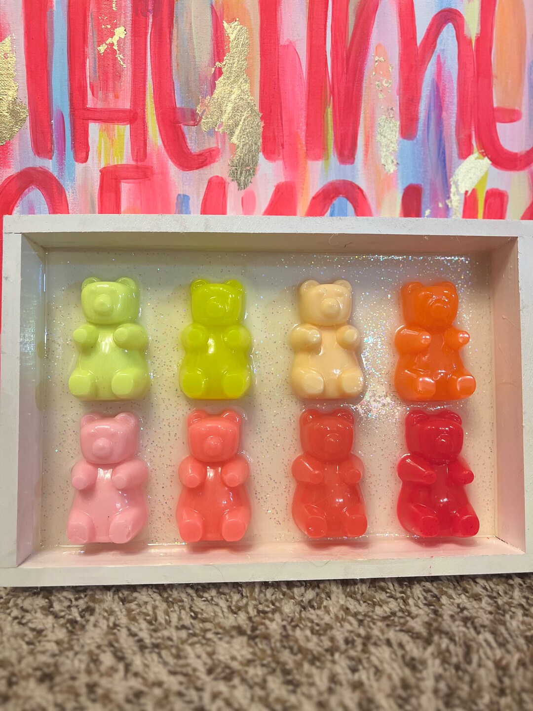 Gummy Bear Painting, 3D Pop Wall Art, Nursery Room Decor, Wall Hanging ...