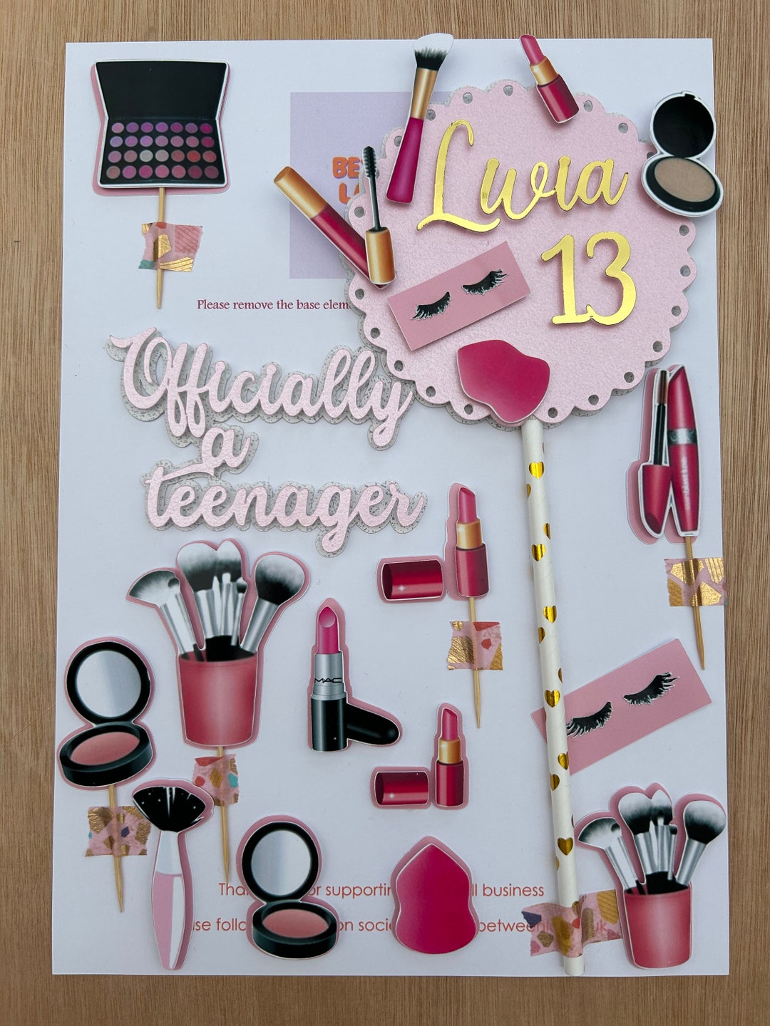 Makeup Cake Topper Set - Etsy