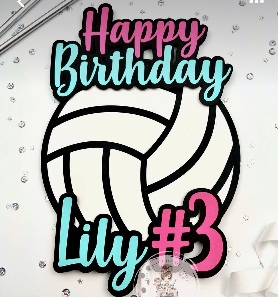 Volleyball Cake Topper - Etsy