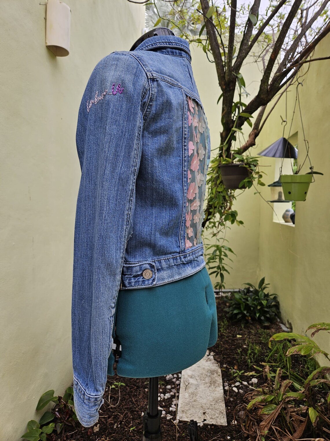 Beautiful, Cute, up Cycled Denim Jacket, Pastel Colors, Size Small - Etsy