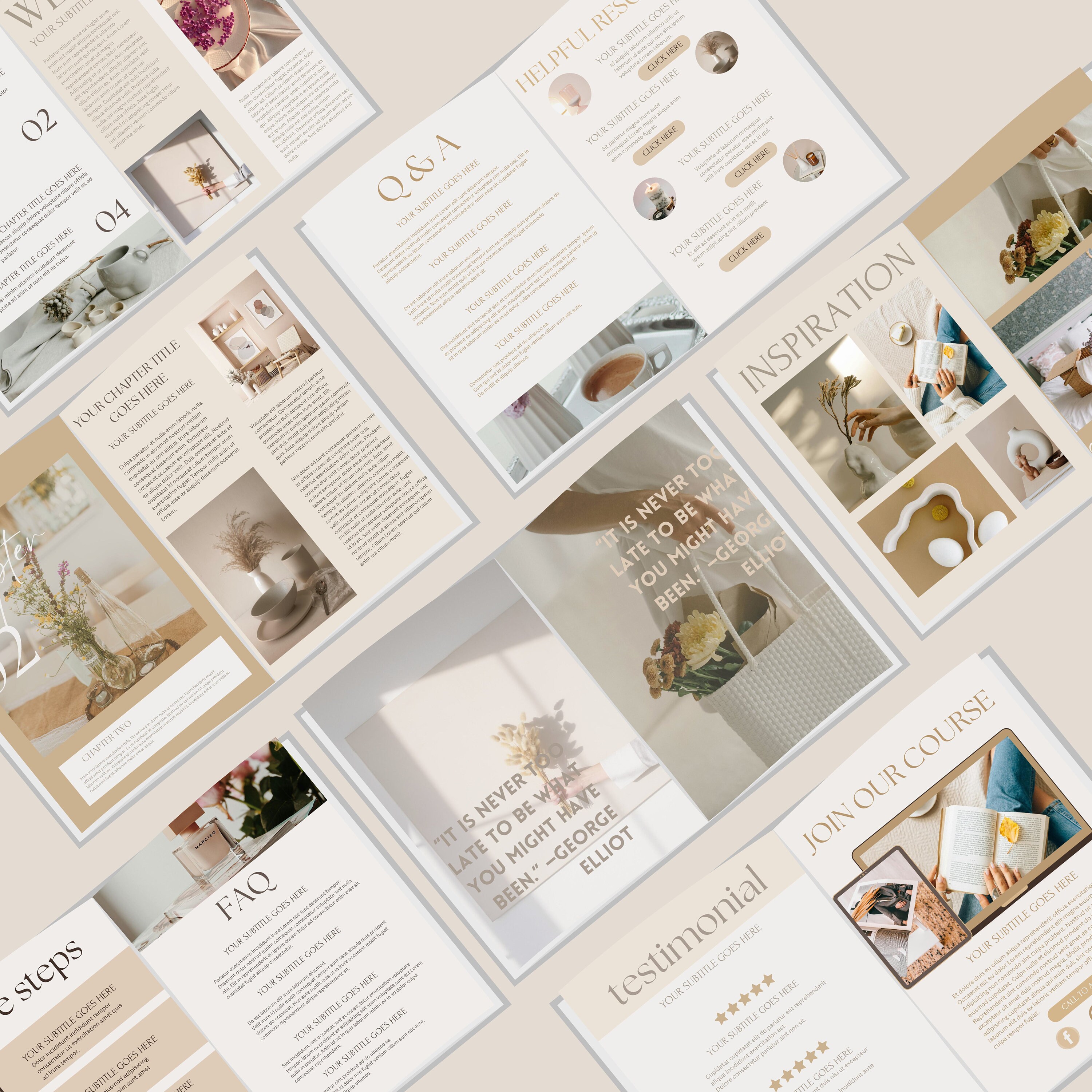 Editable Canva Ebook Template Aesthetic Neutral Workbook Lead Magnet ...