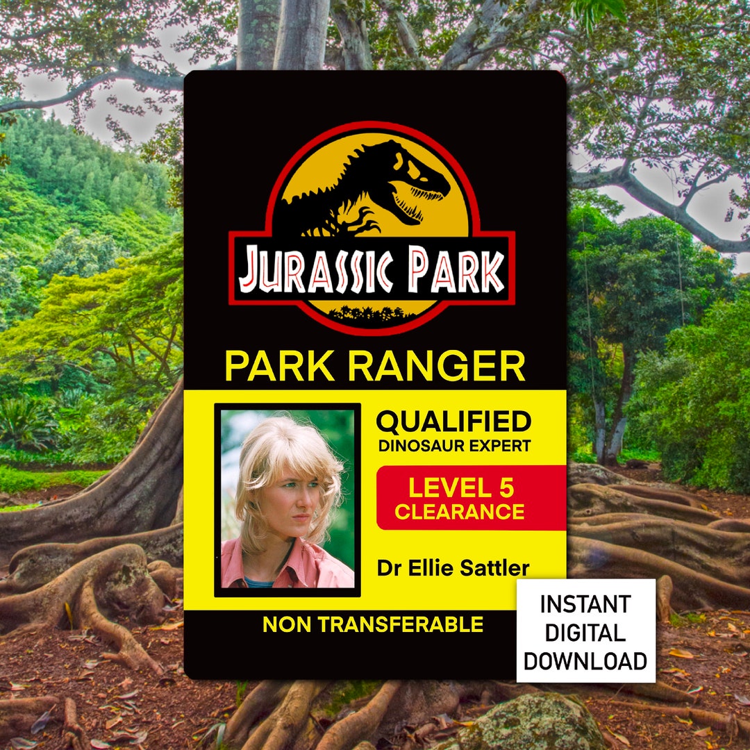Jurassic Park Inspired Cosplay Name Badge. Includes Generic and Ellie ...