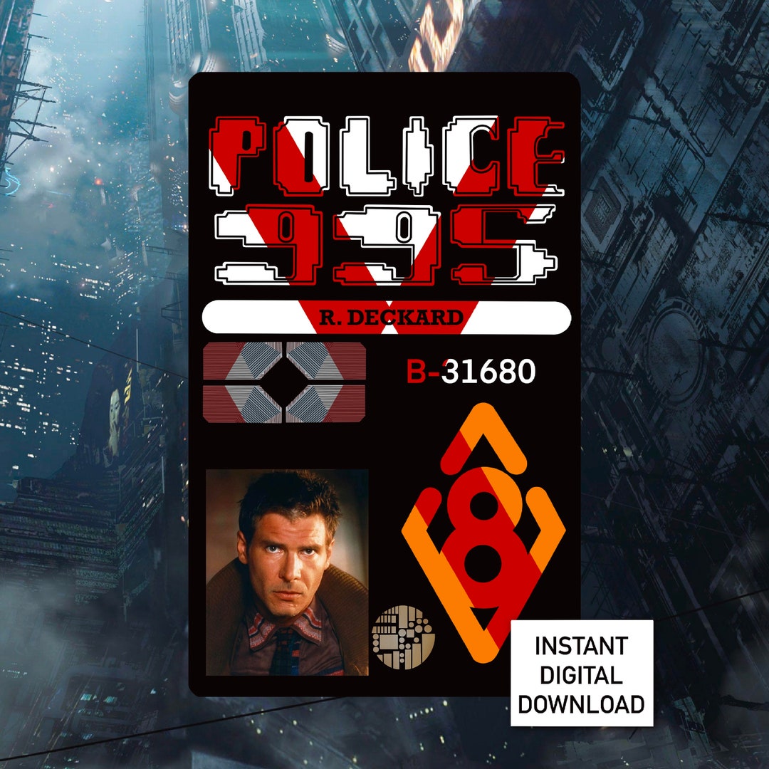 Hand Drawn Blade Runner Cosplay ID Card Name Badge Name Tag With Photo ...