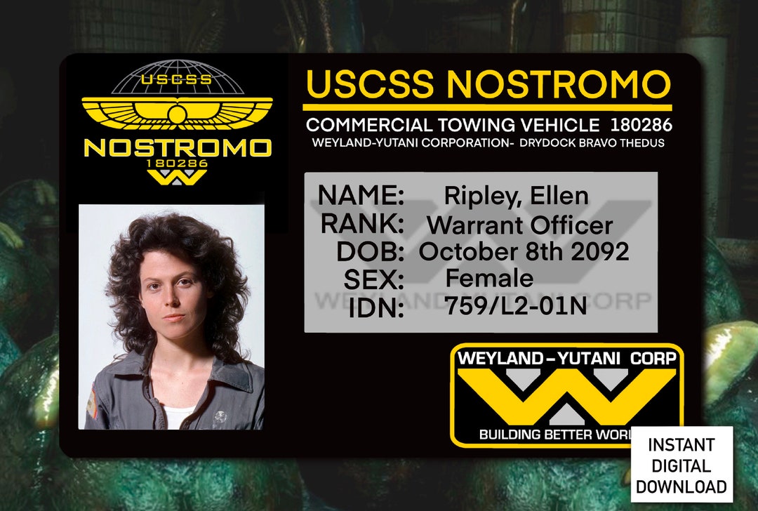 Ellen Ripley Alien Nostromo Handmade ID Card Name Badge - Etsy