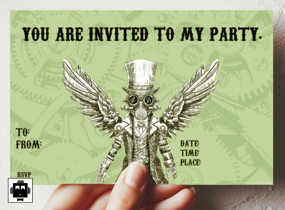 Steampunk Party Invitation, Steampunk Theme Invitation, Instant ...