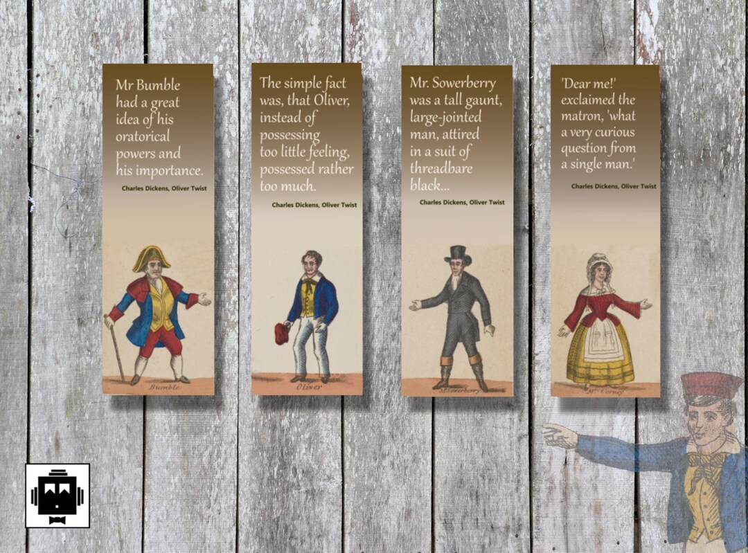 Oliver Twist Quotes Bookmarks Set: Instant Printable Digital Download ...