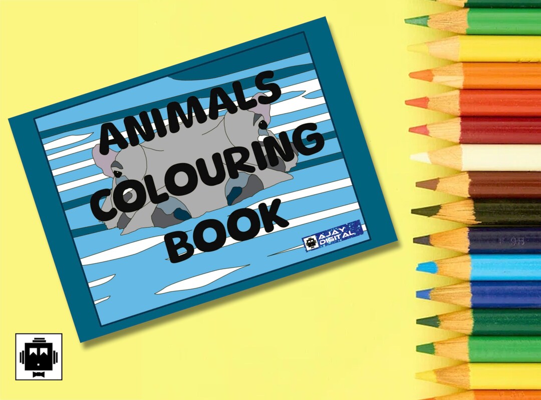 Animals Printable Colouring Book Digital Download for Kids Children ...