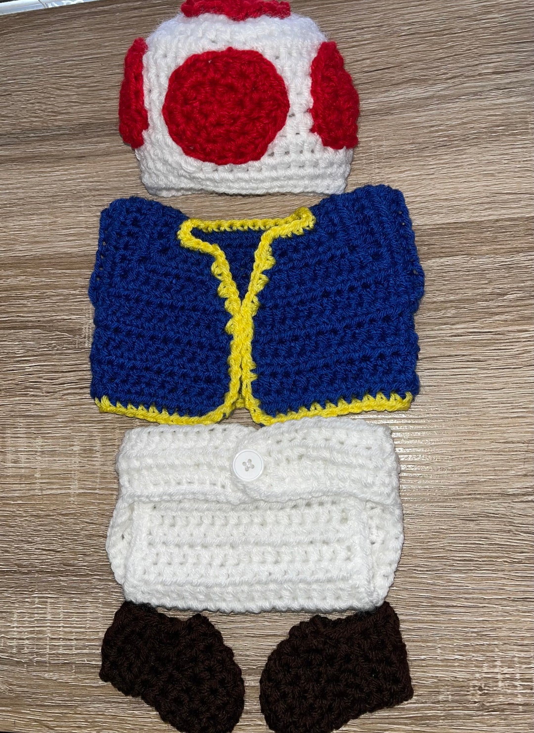 Crochet Mario Toad Newborn Costume Set - Etsy