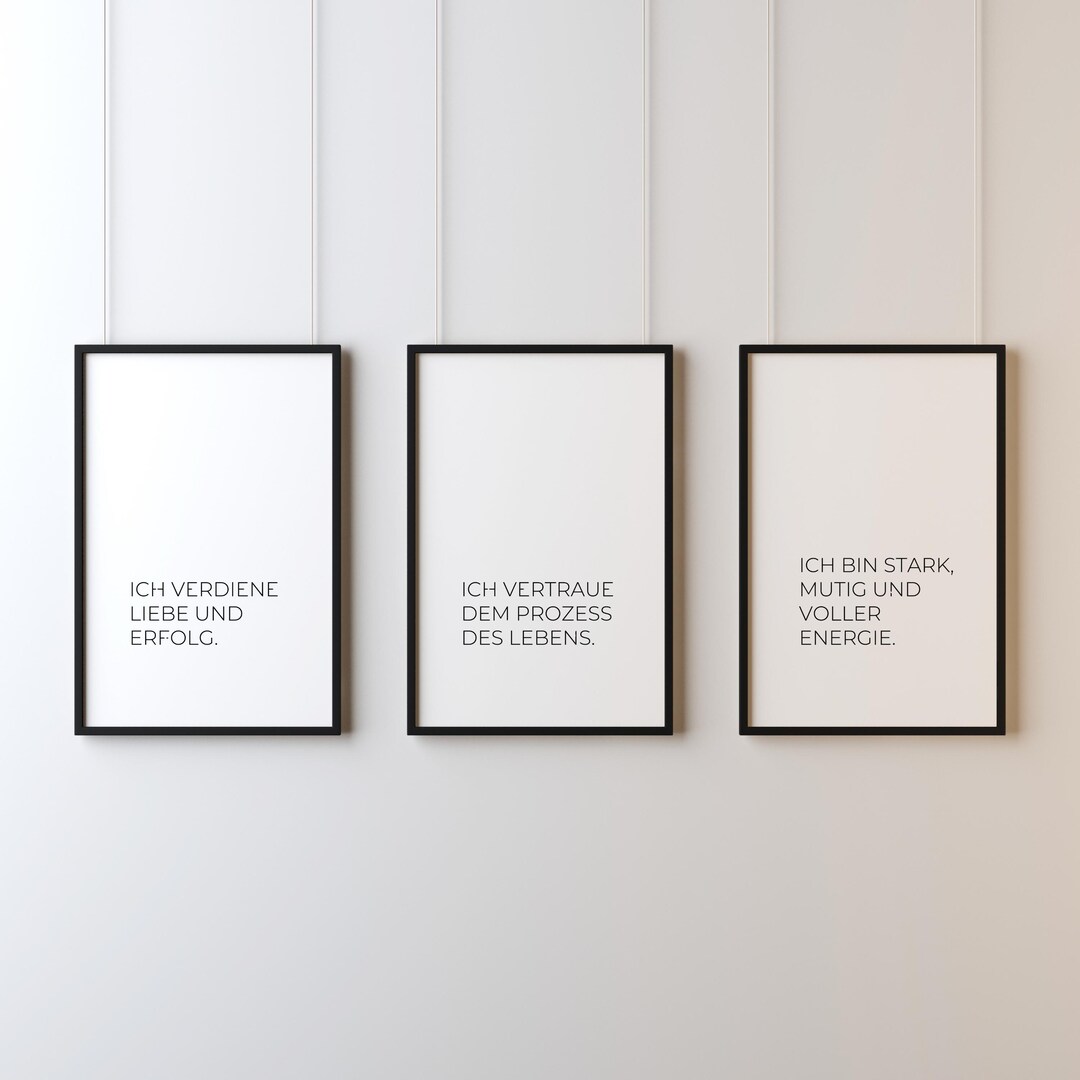 Motivational Poster Set of 3 – Minimalist Wall Decoration With ...