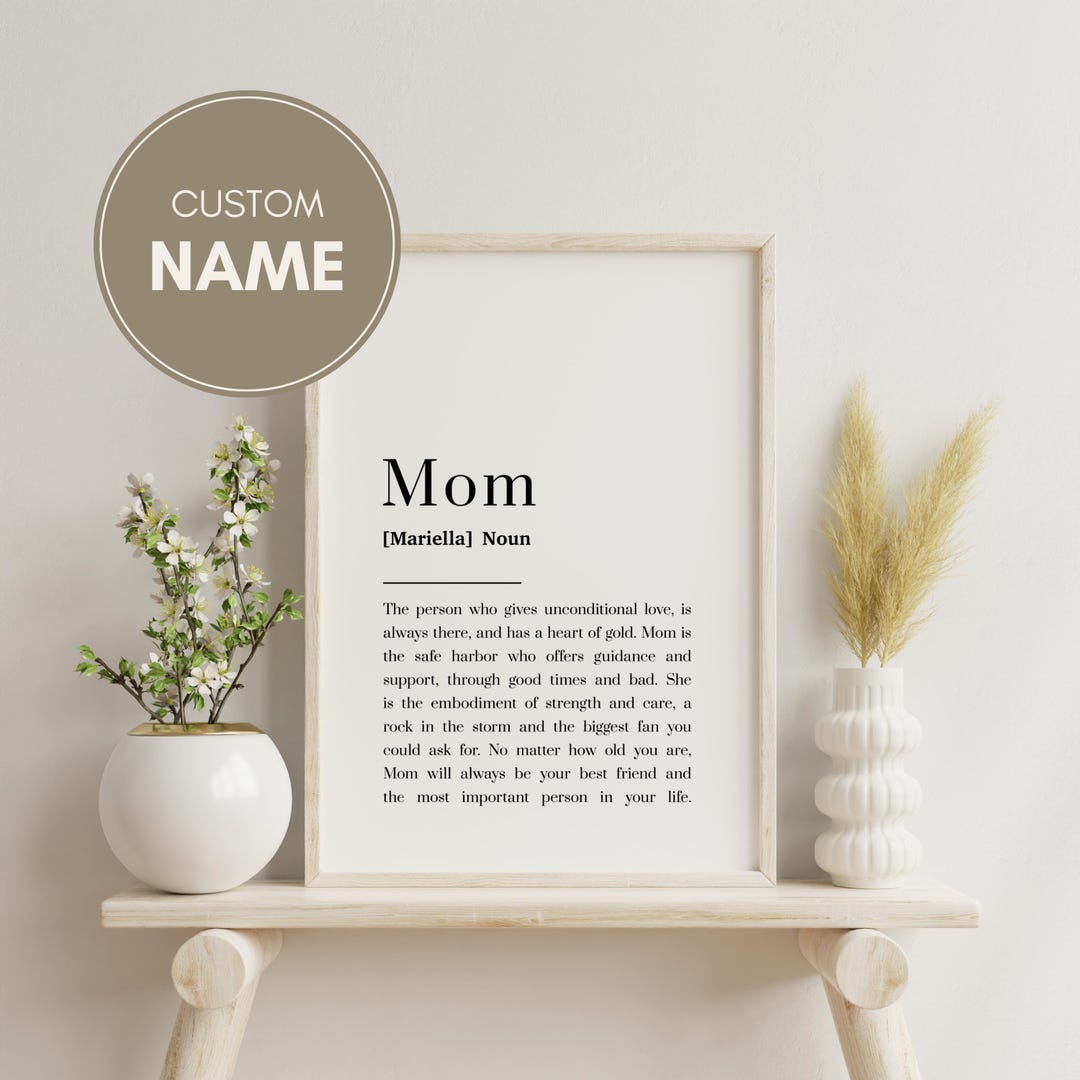 Personalized Mom Definition Print – Custom Name Mother’s Day Gift ...