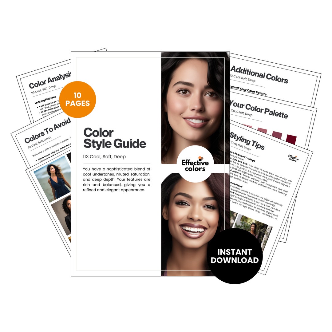 Color Style Guide for Cool Undertones | Soft & Deep Features | Color ...