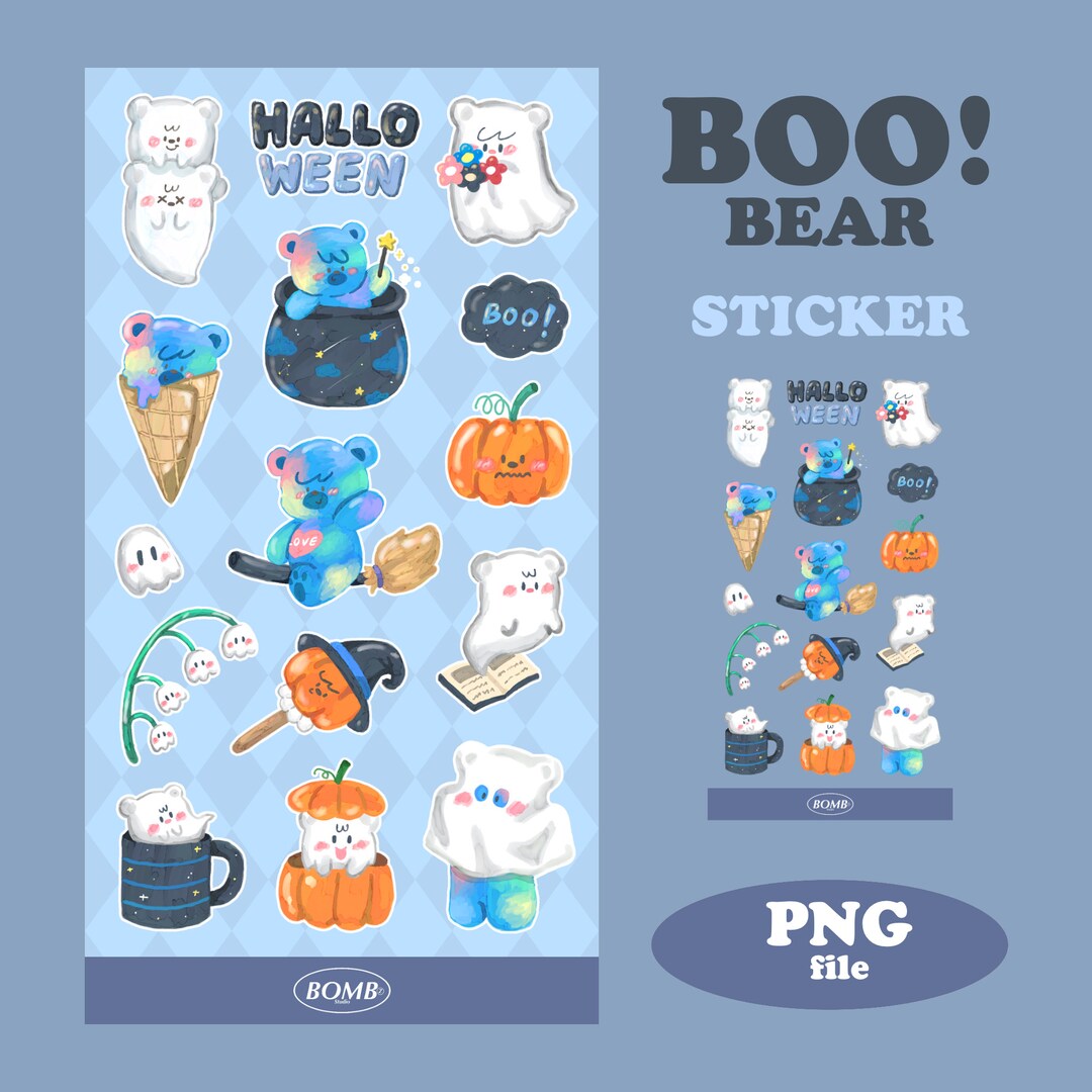Sticker Boo Bear PNG File - Etsy