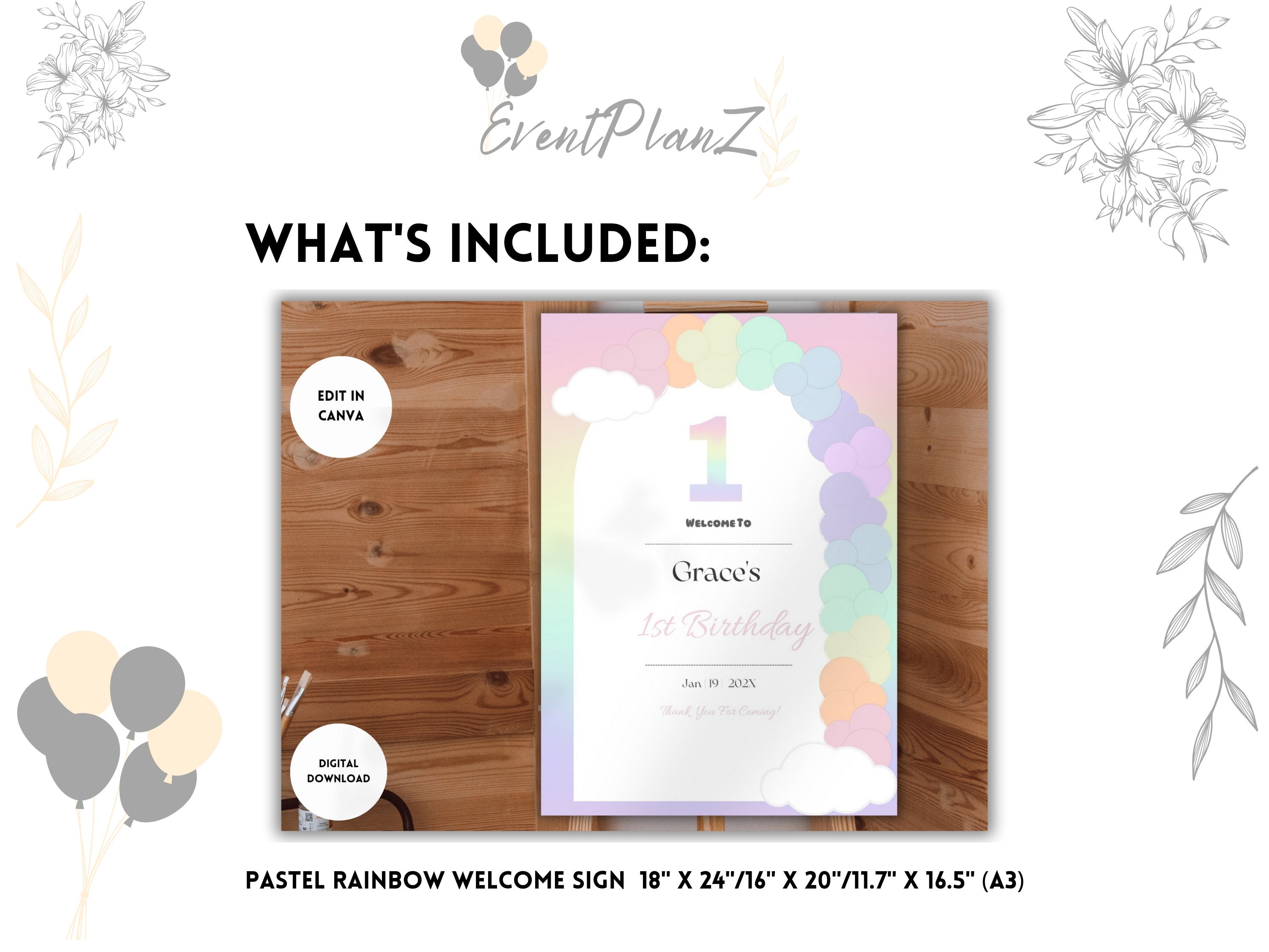 Pastel Rainbow First Welcome Sign Colorful Entrance Board Vibrant ...