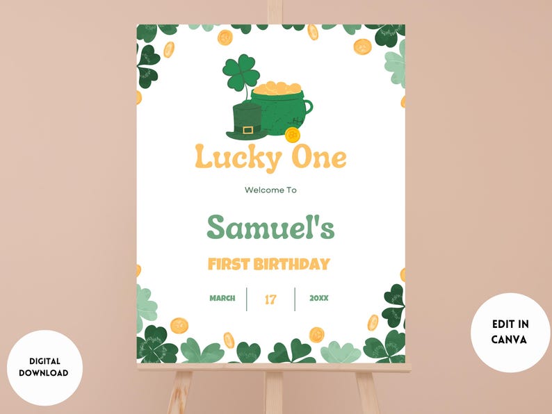 Lucky One First Birthday Cupcake Toppers | Shamrock 1st Bday Party ...