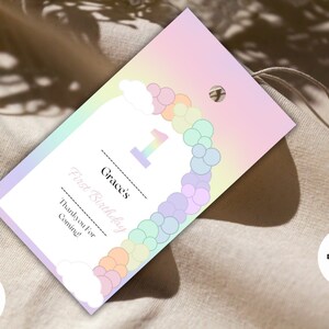 Pastel Rainbow Gift Tag | Colorful Party Favor | Baby Girls Bday ...