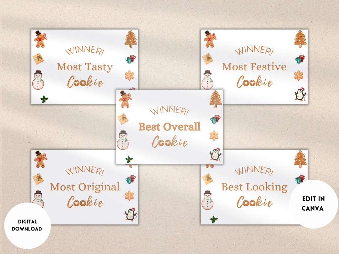 Christmas Cookie Exchange Party Award Certificates | Xmas Treat Swap ...