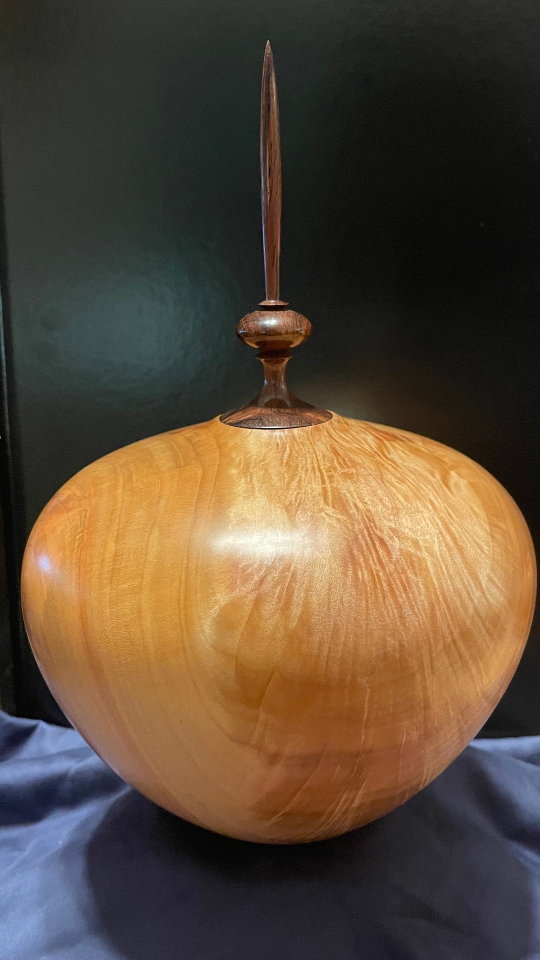 Curly Maple Vase With Finial Top - Etsy