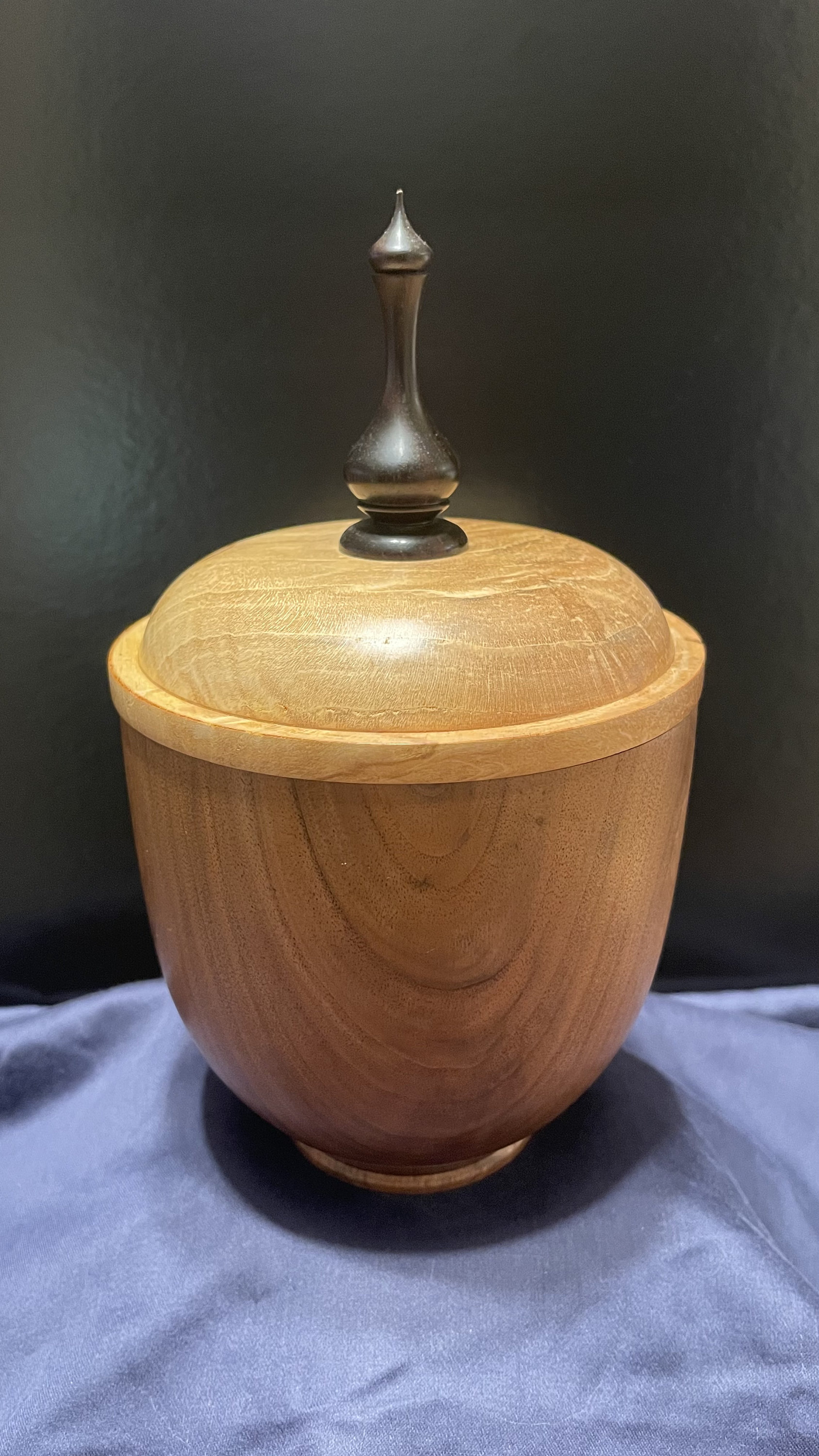 Walnut Bowl With Maple Lid Ebony Finial - Etsy